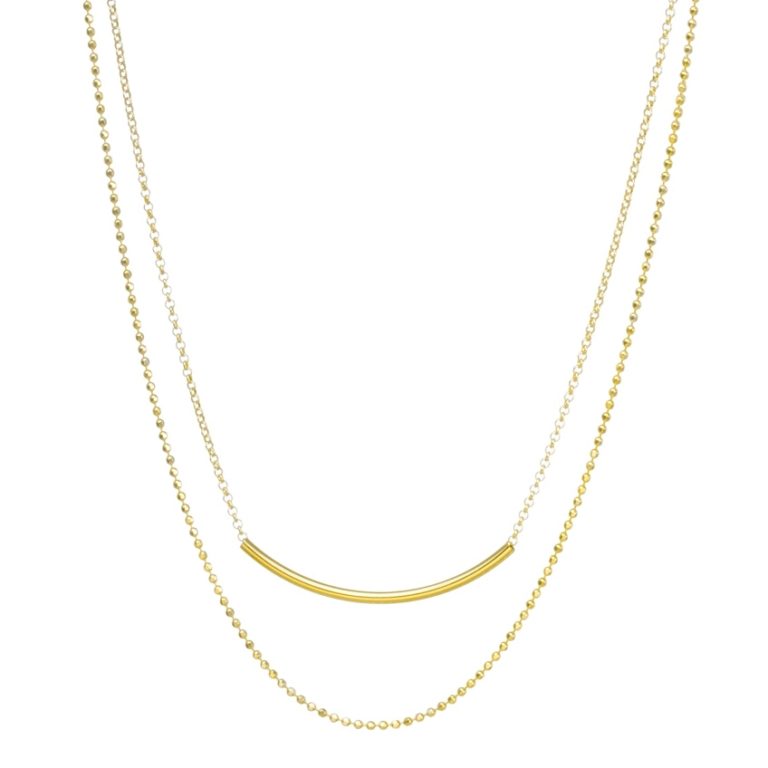 Collier double rang acier inoxydable- MIMY BIJOUX